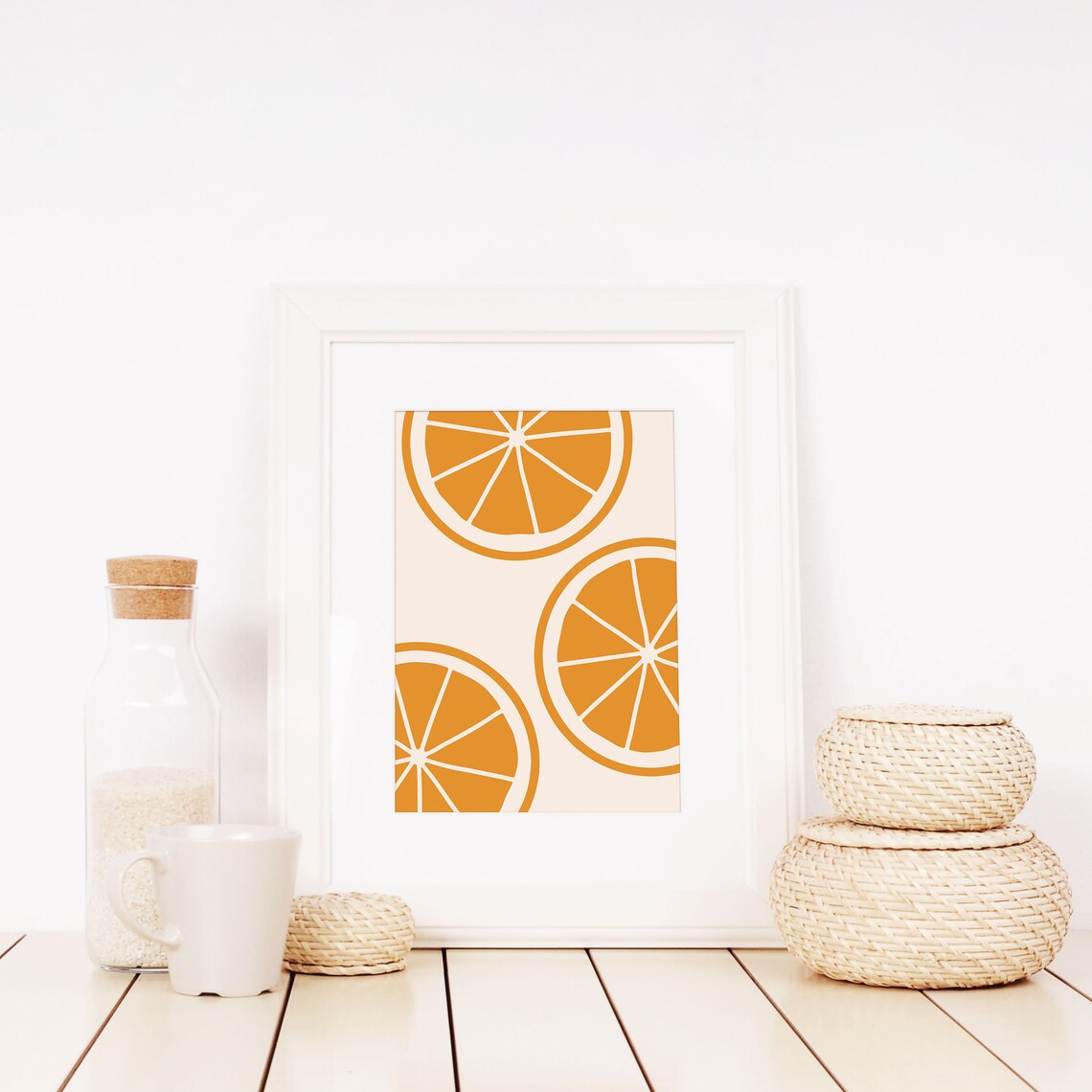 Orange Print Orange Slice Wall Art Kitchen Print Cute - Etsy