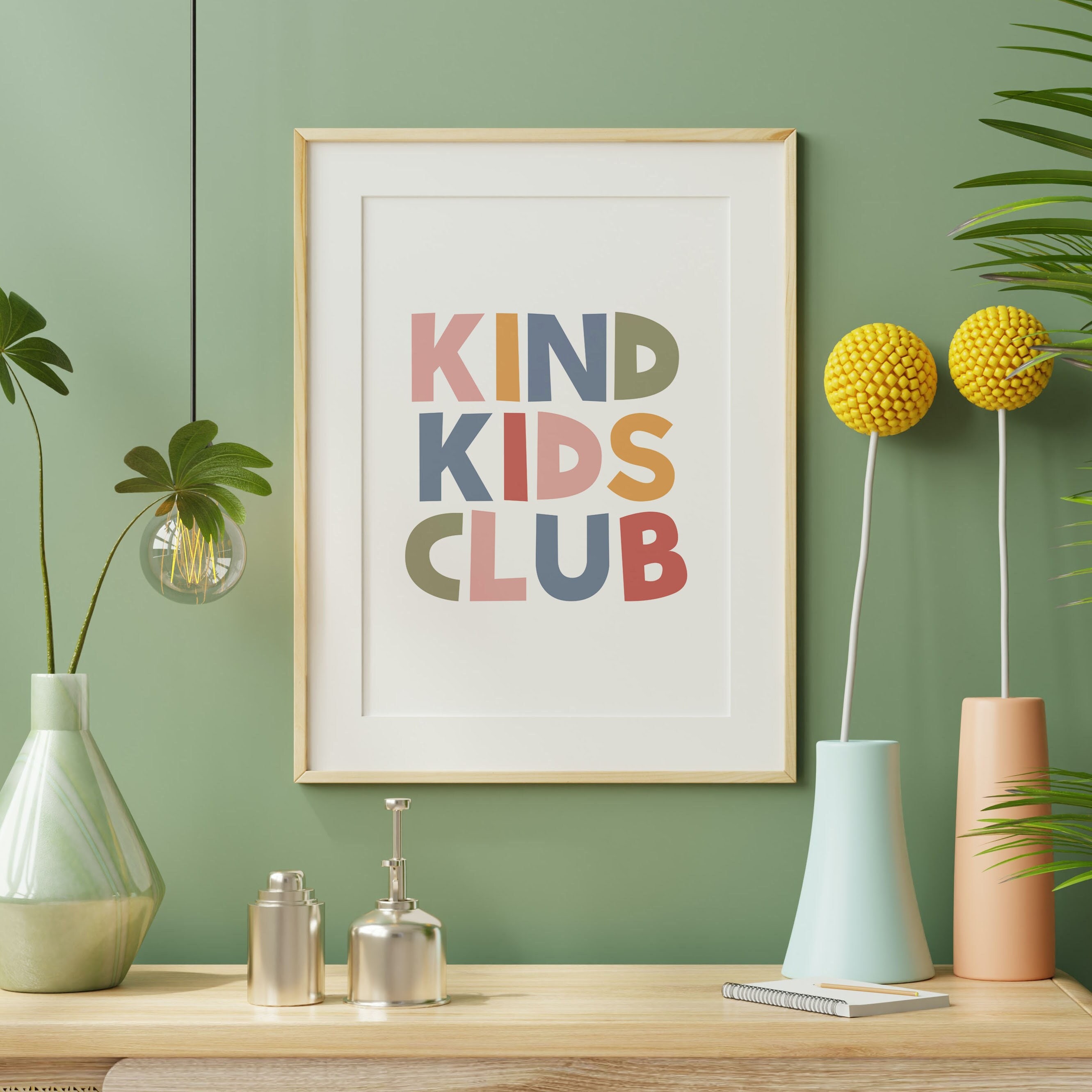 Kind Kids Club Print, Kid's Room Printable Wall Art, Classroom Sign ...