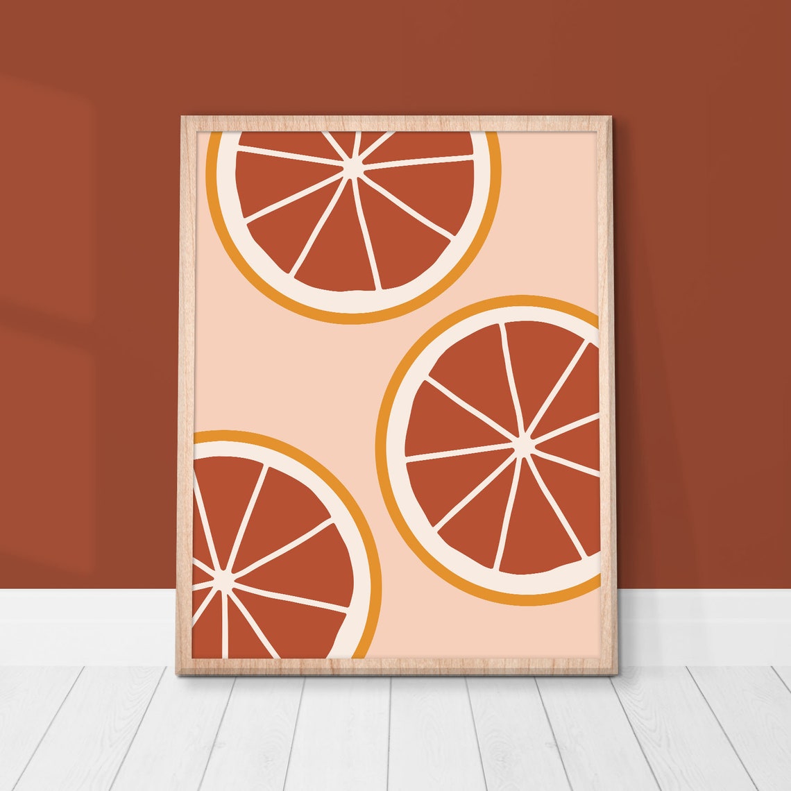 Grapefruit Print, Grapefruit Slice Wall Art, Kitchen Print, Cute Modern ...