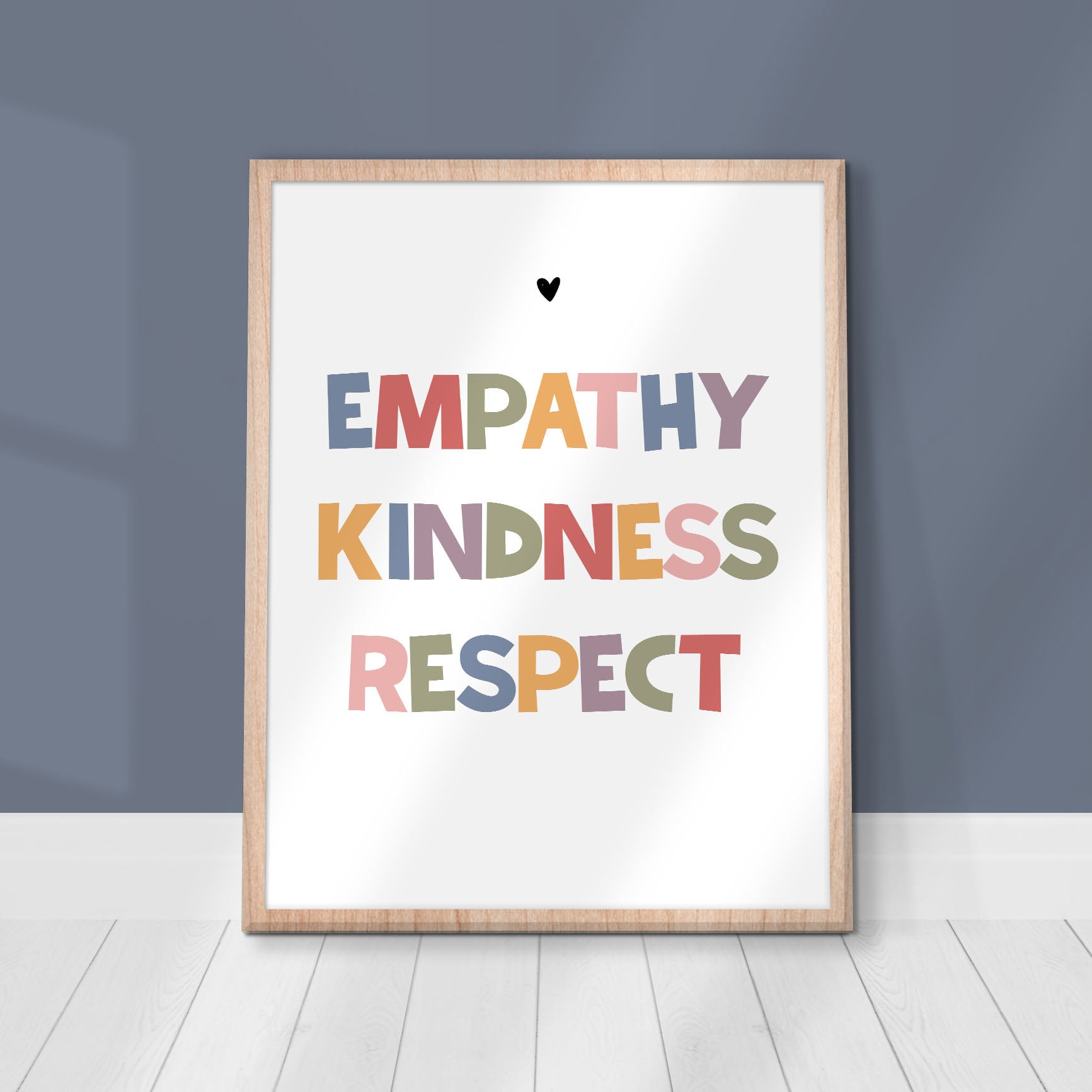 Empathy Kindness Respect Print, Inspirational Poster, Kid's Room Art ...