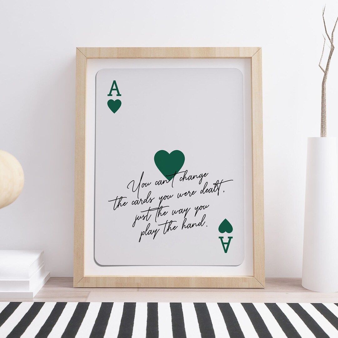 Ace of Hearts Print, Playing Card Poster, Lucky Printable Wall Art ...