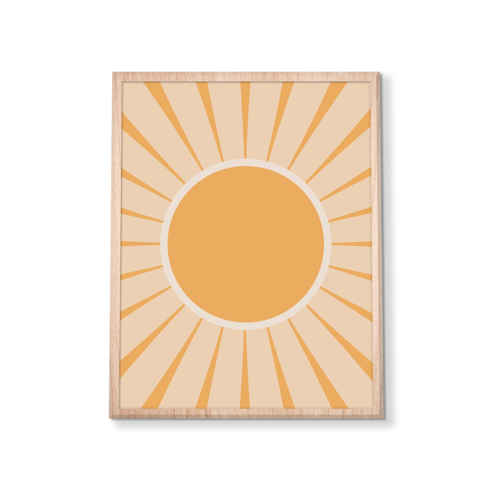 Large Sun Boho Print, Abstract Sun Wall Art, Boho Sun Rays Circle ...