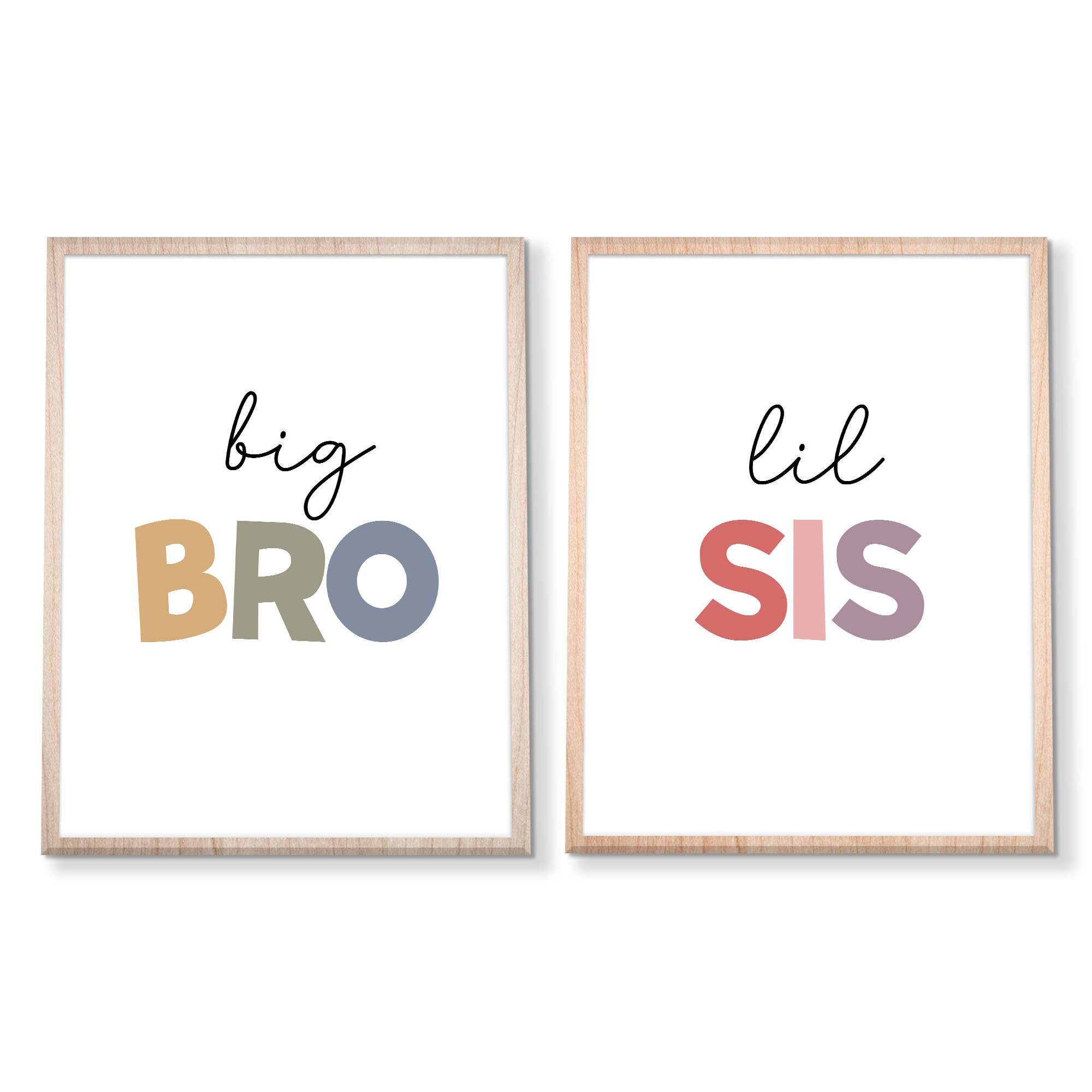 Big Bro Lil Sis Prints, Big Brother Little Sister, Sibling Poster, Kids ...