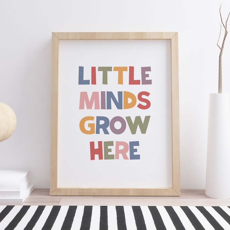 Little Minds Grow Here Print, Kids Room Poster, Playroom Sign ...
