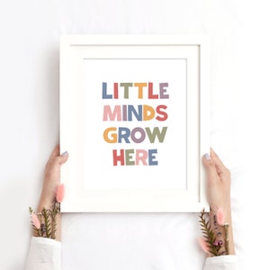 Little Minds Grow Here Print, Kids Room Poster, Playroom Sign ...