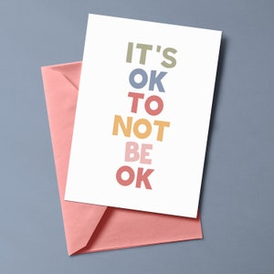It's Ok to Not Be Ok Print, Inspirational Playroom Art, Mental Health ...