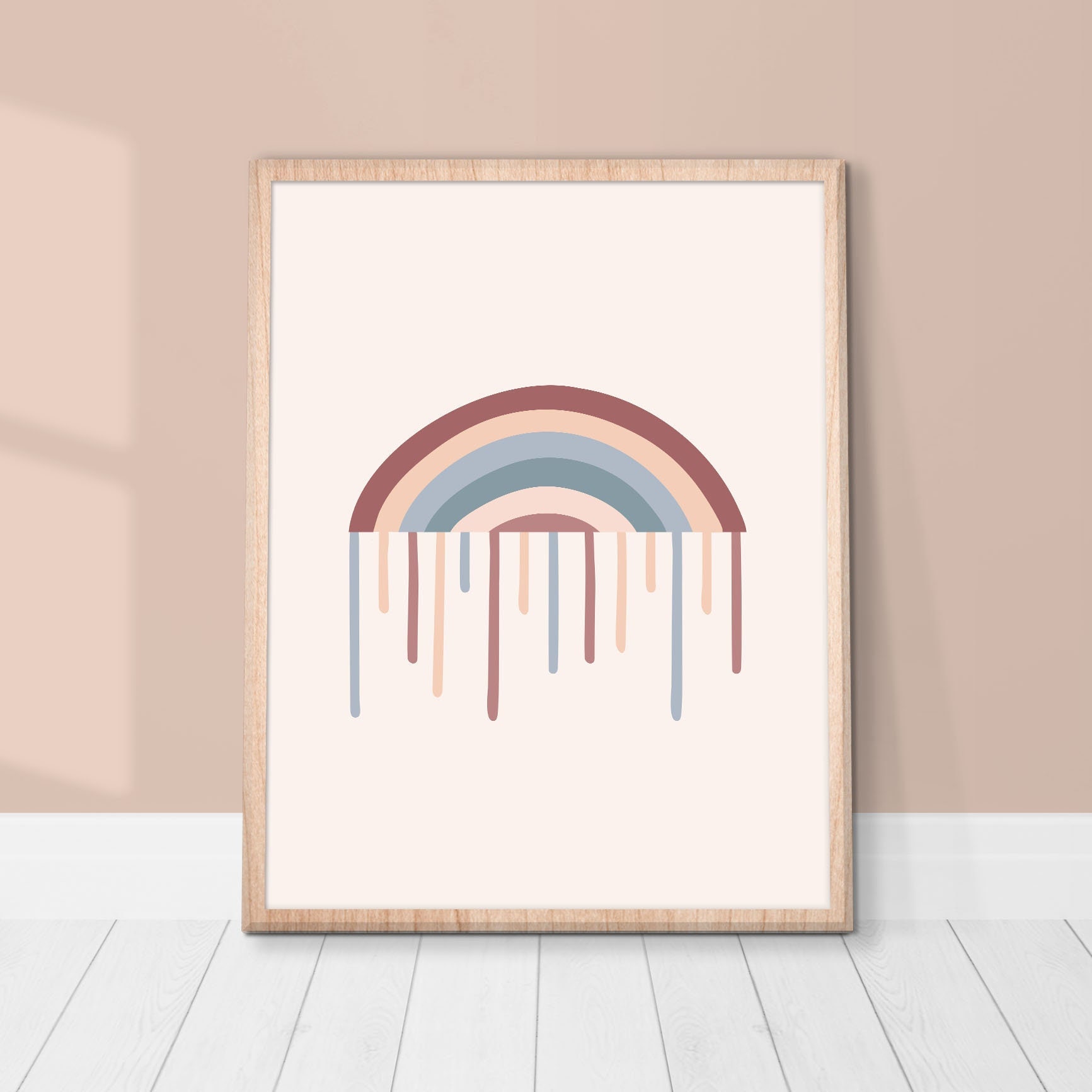 Rainbow Printable Wall Art, Soft Pastel Bohemian Nursery Decor, Kids ...