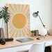 Large Sun Boho Print, Abstract Sun Wall Art, Boho Sun Rays Circle ...