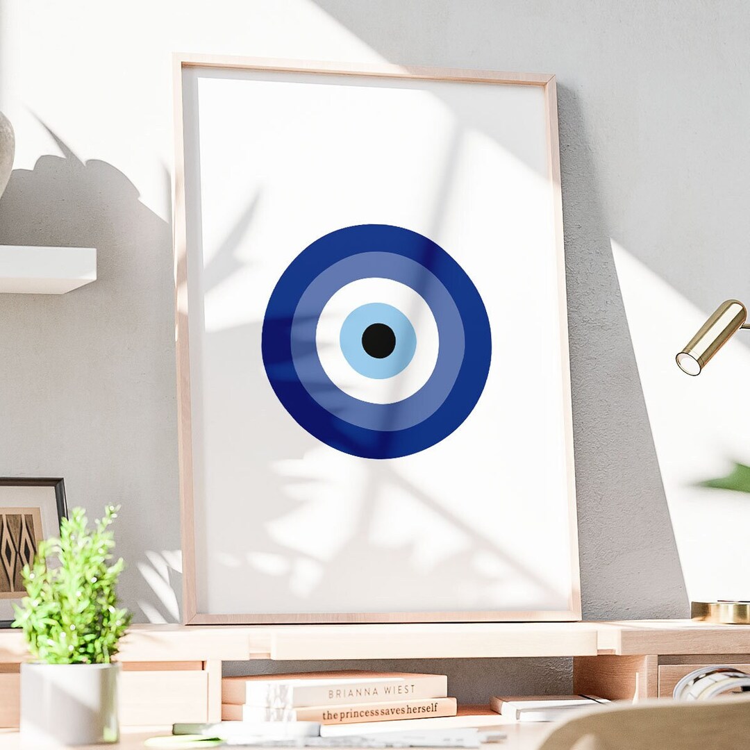 Evil Eye Print, Blue Evil Eye, Protection Poster, Supernatural Art ...
