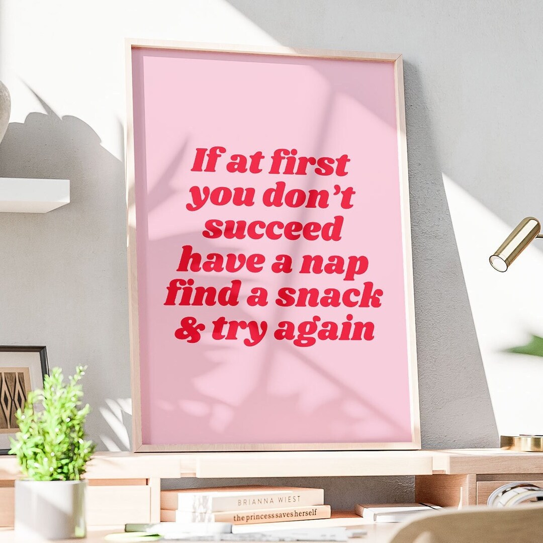 If at First You Don't Succeed Print, Girls Room Poster, Cute ...