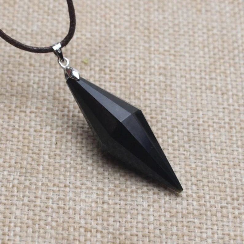 Black Obsidian Natural Stone Pendants Sky Series Huge Spirit - Etsy