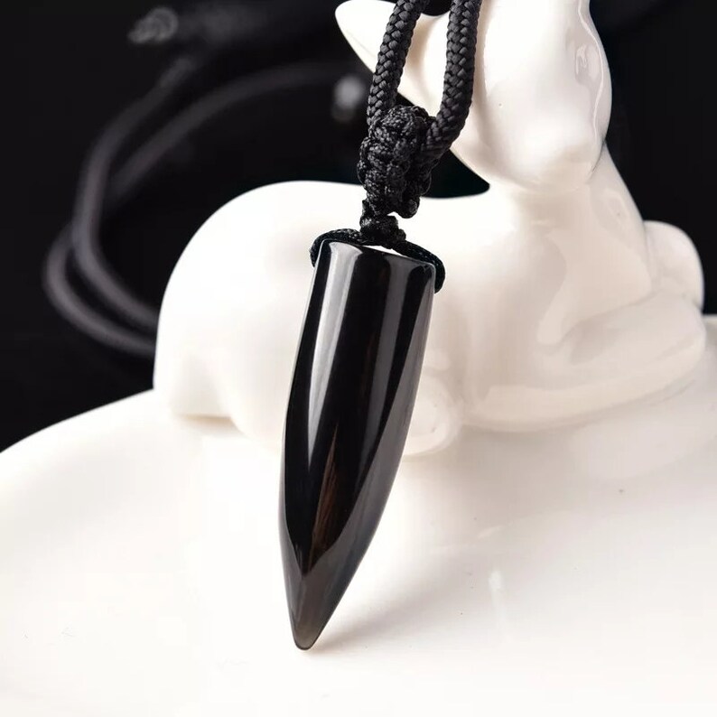 Black Obsidian Natural Stone Pendants Sky Series Huge Spirit - Etsy