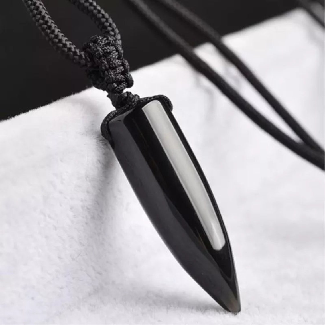 Black Obsidian Natural Stone Pendants Sky Series Huge Spirit | Etsy