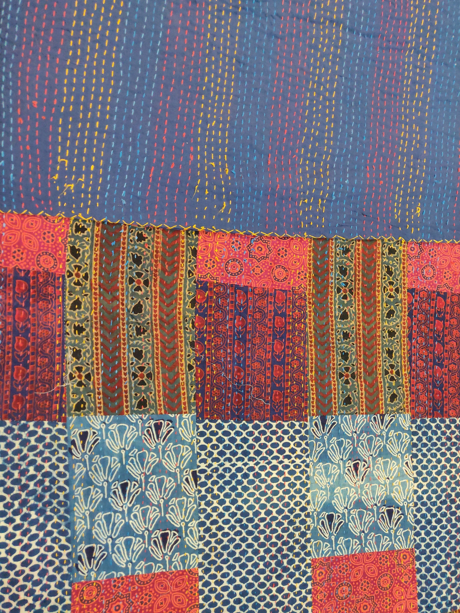 Patchwork Quilt Queen Kantha Rug bed spread Kantha Quilt | Etsy