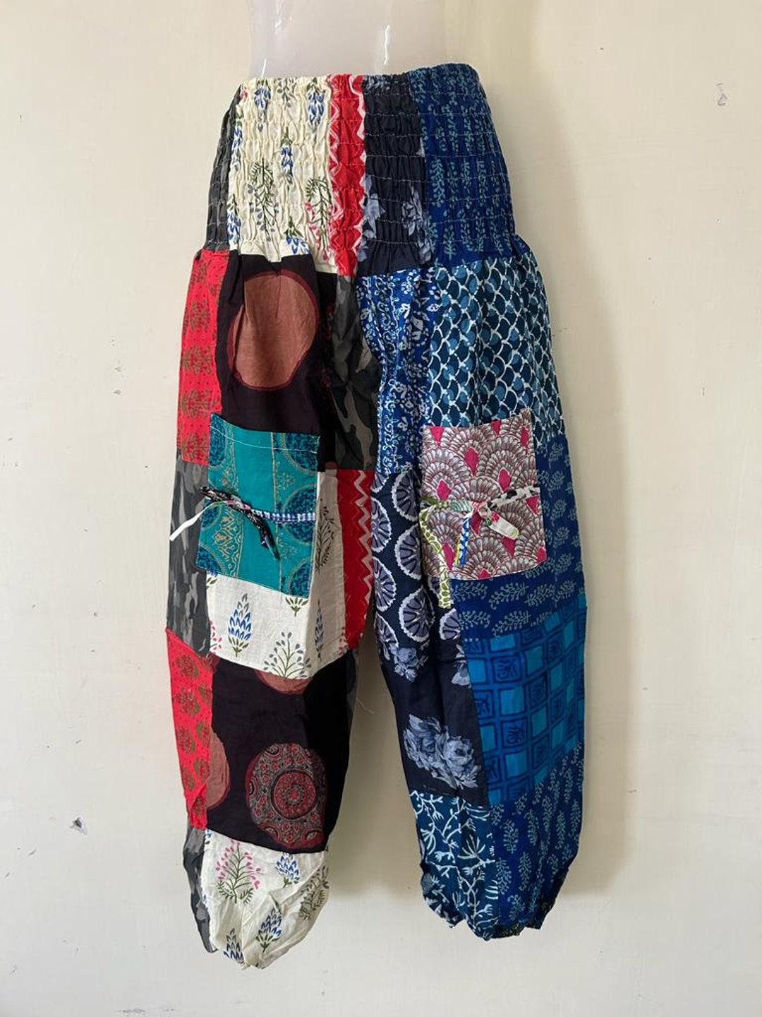 Cotton Patchwork Harem Pants, Patchwork Yoga Pants, Indian Handmade ...