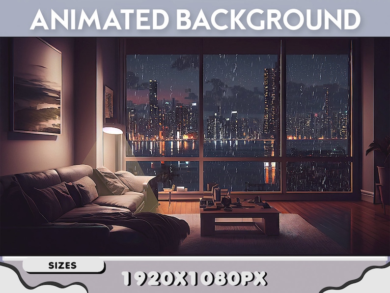 Relaxing Animated Background Cozy House Rainy and Fireside Lofi Warm ...