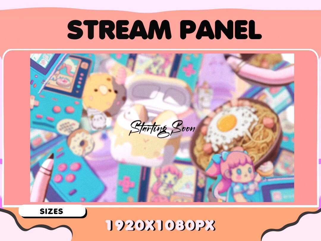 Stream Cute Panel Twitch, Chill Table Stream Panel, Lofi Street Panel ...