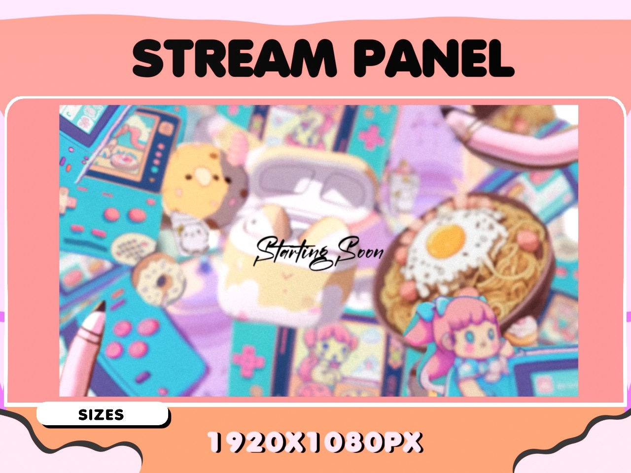 Stream Cute Panel Twitch, Chill Table Stream Panel, Lofi Street Panel ...