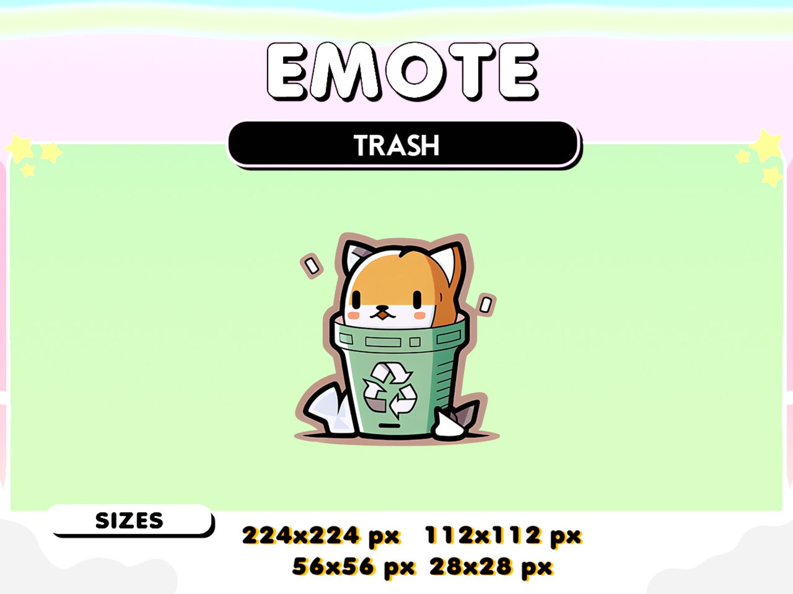 Emote TRASH Icon Twitch Discord Trash Kawaii Cute - Etsy
