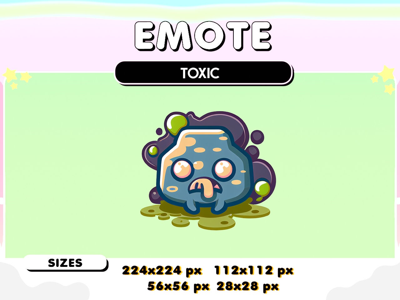Emote TOXIC Icon Twitch Discord Toxic Kawaii Cute - Etsy