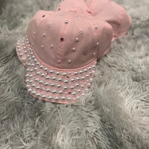 Pearl Baseball Cap, Woman Black Pearl Hat - Etsy