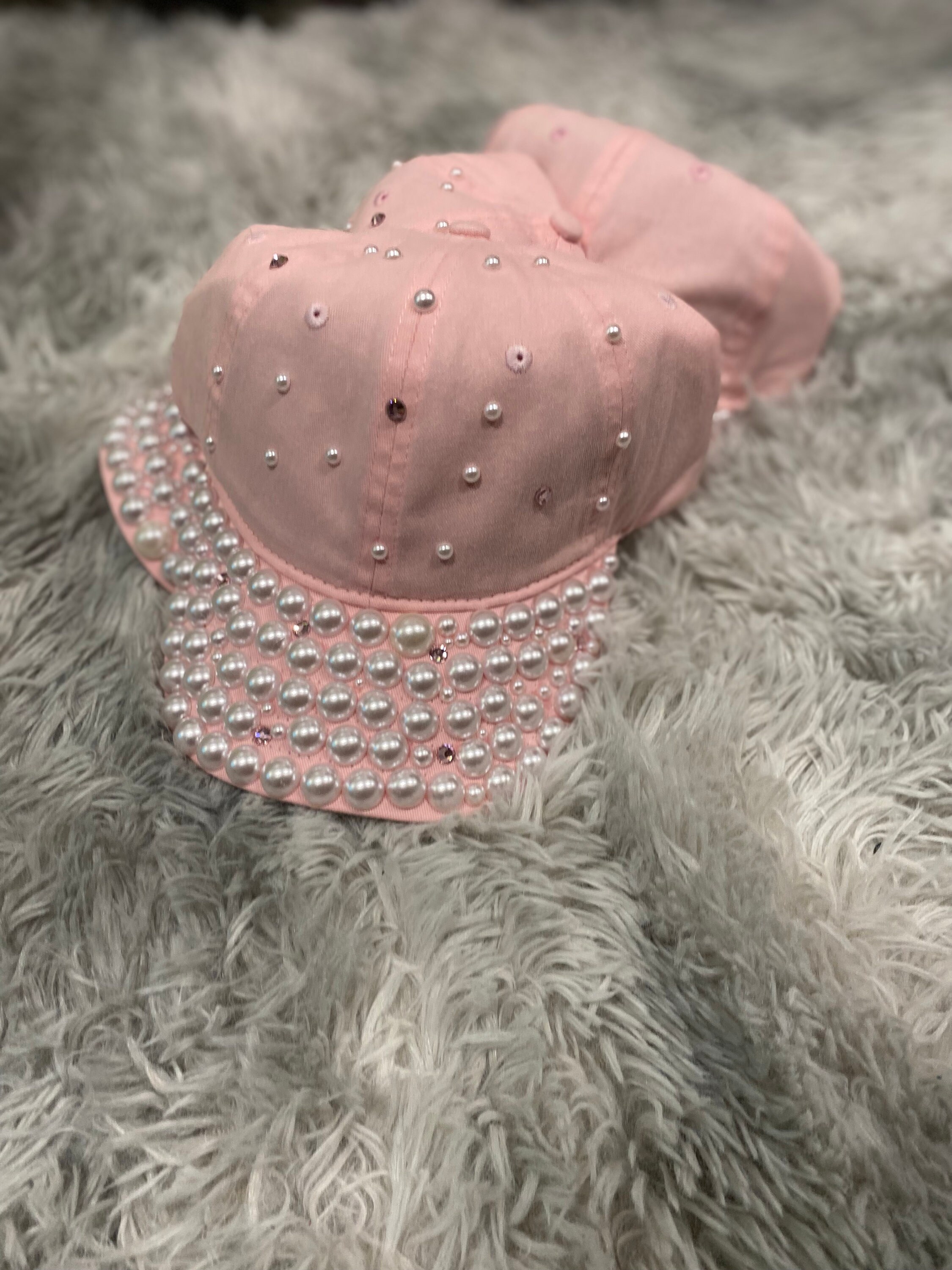 Pearl Baseball Cap, Woman Black Pearl Hat - Etsy
