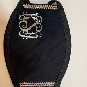 Monogram Face Mask, Rhinestone Monogram Face Mask, Women Face Mask - Etsy