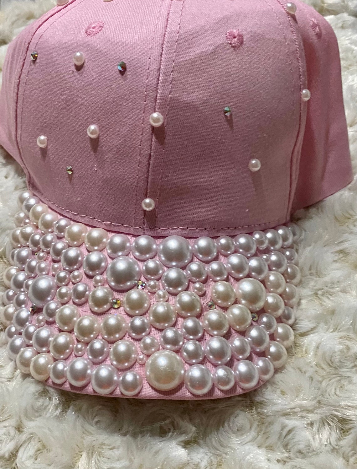 Pearl Baseball Cap, Woman Black Pearl Hat - Etsy