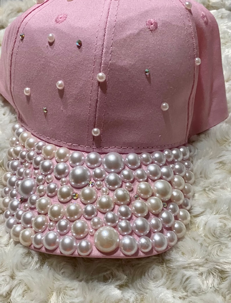 Pearl Baseball Cap, Woman Black Pearl Hat - Etsy