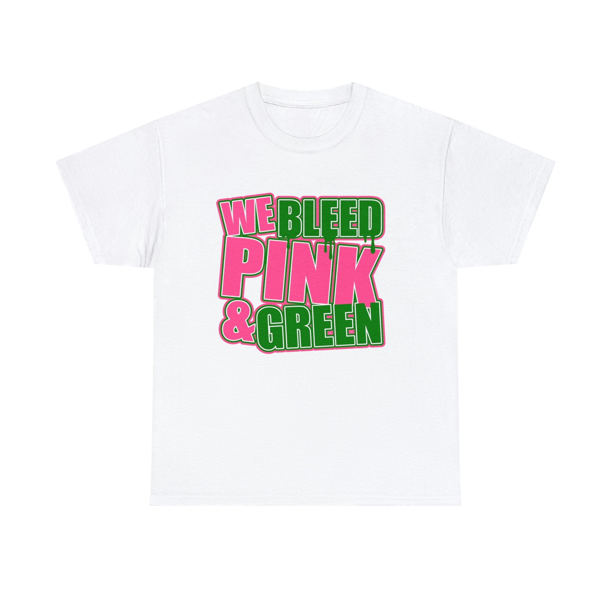 College Tshirt/bleed Pink and Green Shirt/ HBCU Sorority Shirt - Etsy