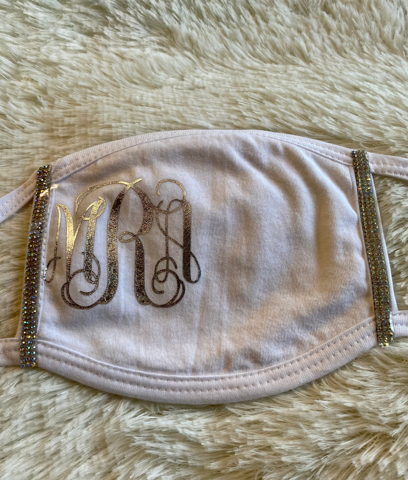 Monogram Face Mask Rhinestone Monogram Face Mask Women Face - Etsy