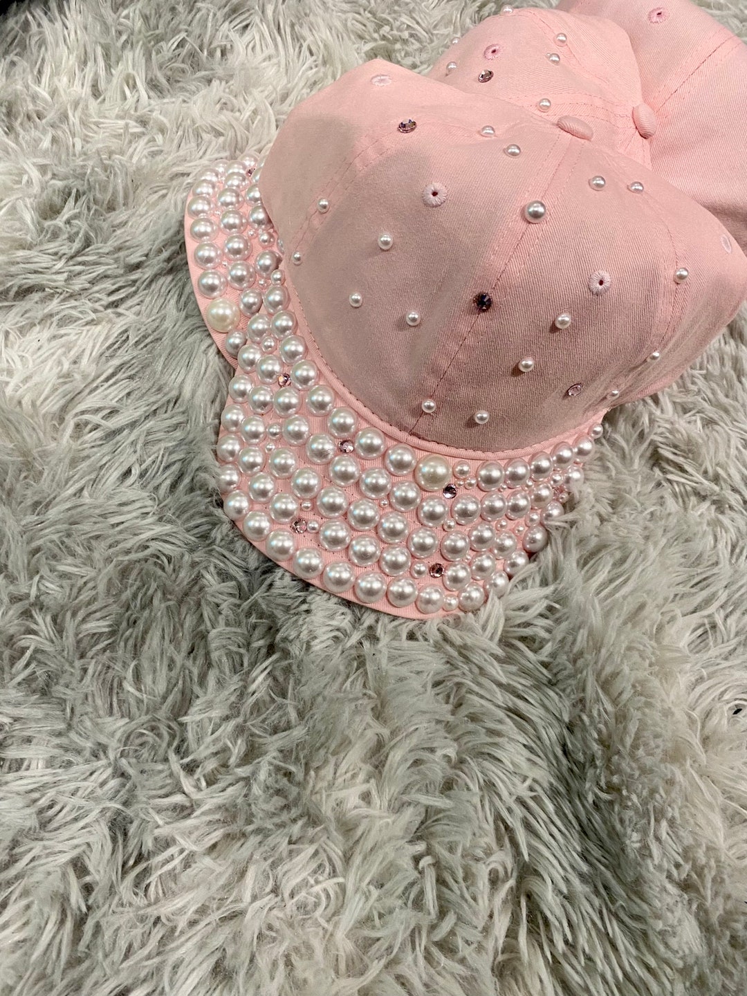 Pearl Baseball Cap Woman Black Pearl Hat - Etsy