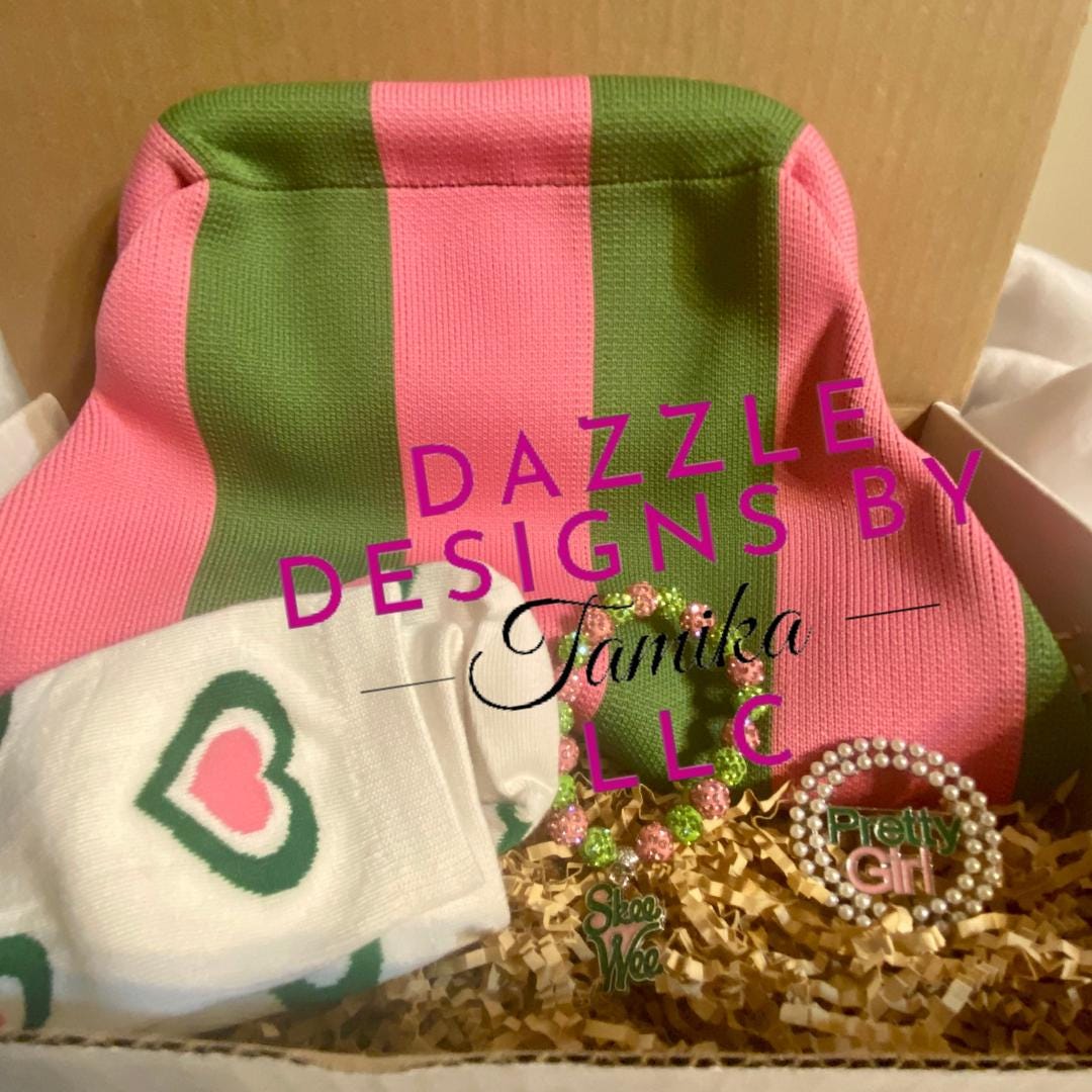 Pink and Green Sorority Gift Box Set, Apparel & Accessories - Etsy