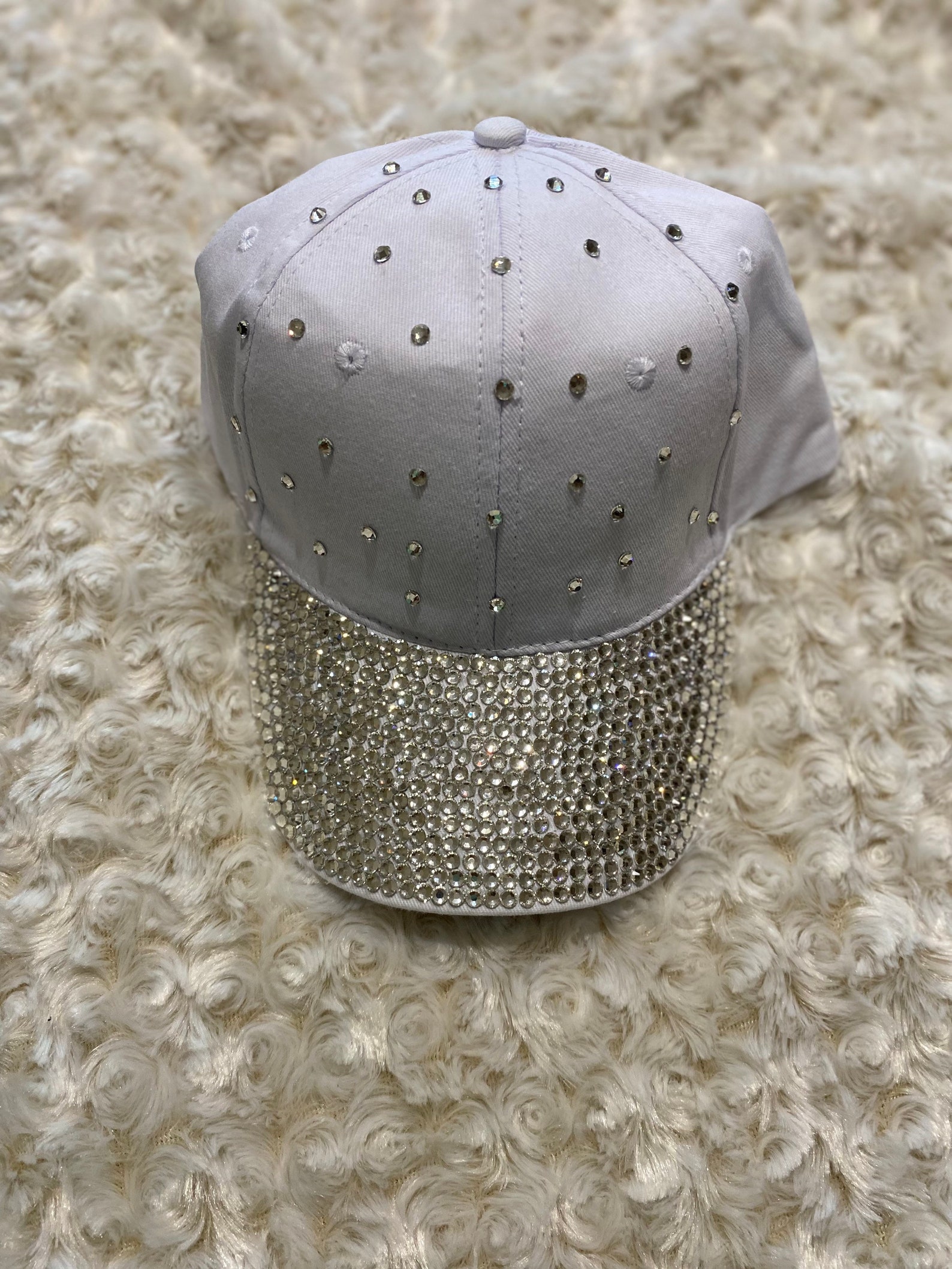 White Rhinestone Baseball Cap: Bling Crystal Hat - Etsy