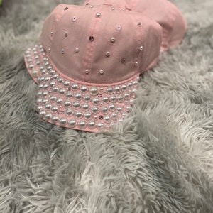 Pearl Baseball Cap, Woman Black Pearl Hat - Etsy