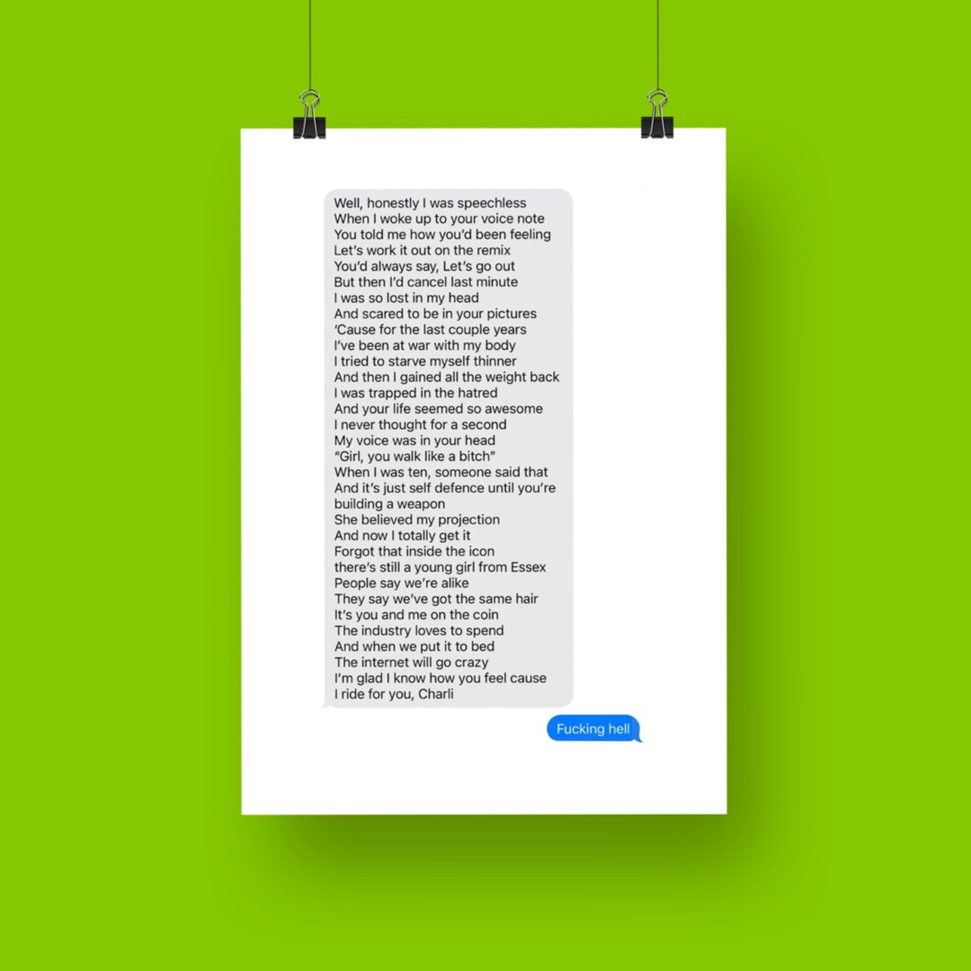 Charli XCX Girl, so Confusing Lorde Digital Print Brat Inspired Album ...