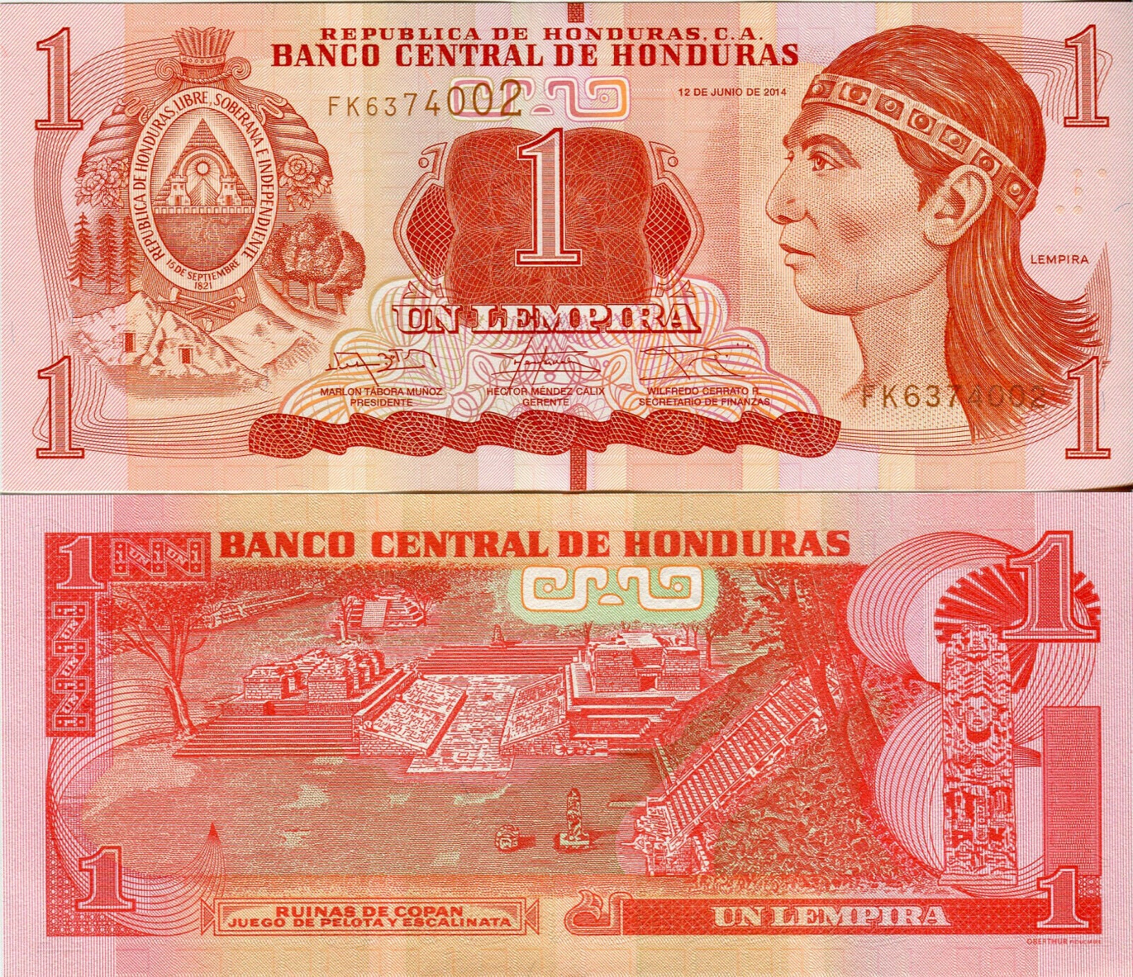 Billete de Honduras 1 Billete Lempira de Honduras Paper Money de ...