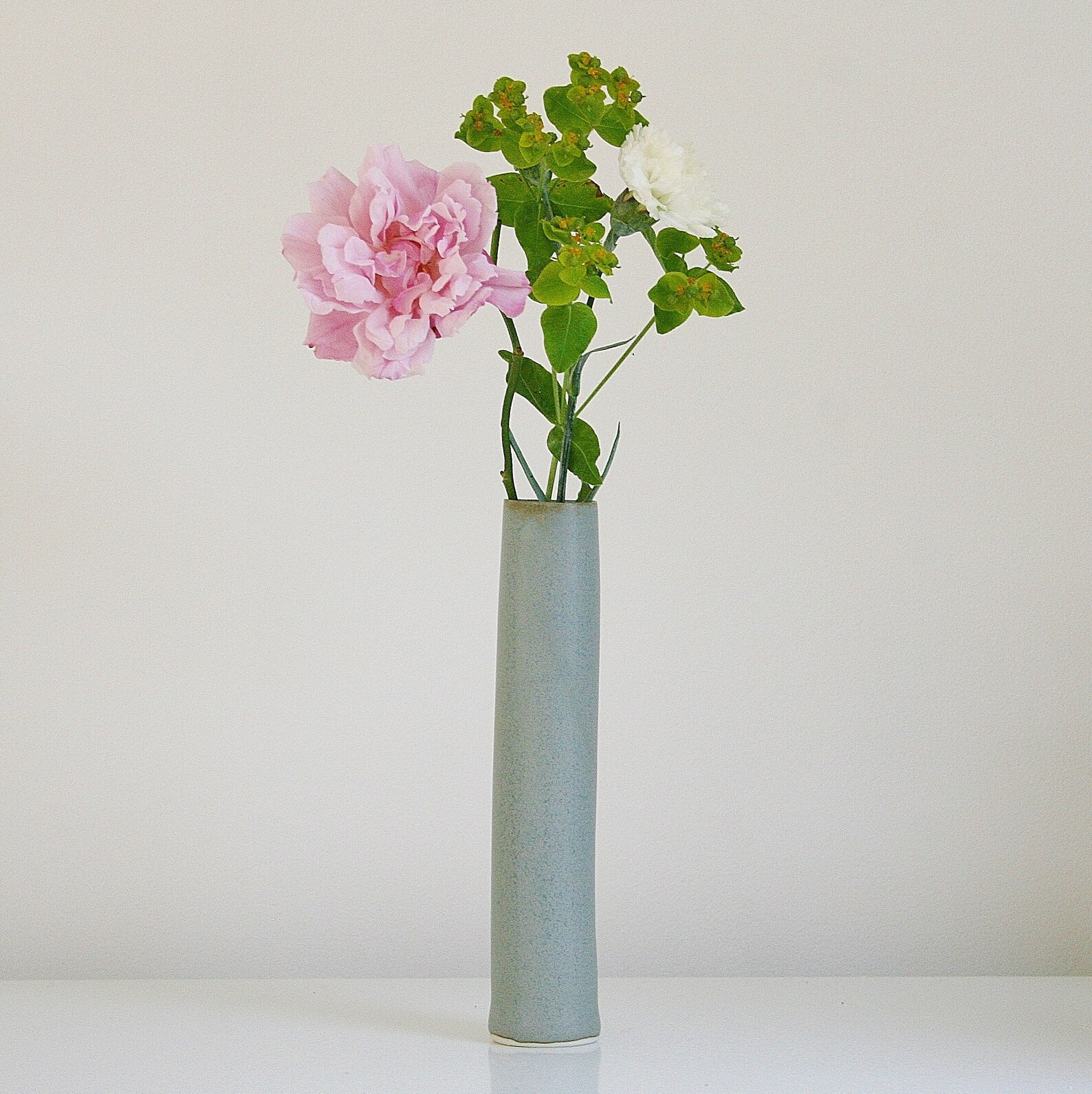 Handmade Porcelain Bud Vase: Blue-grey Contemporary Ceramics - Etsy