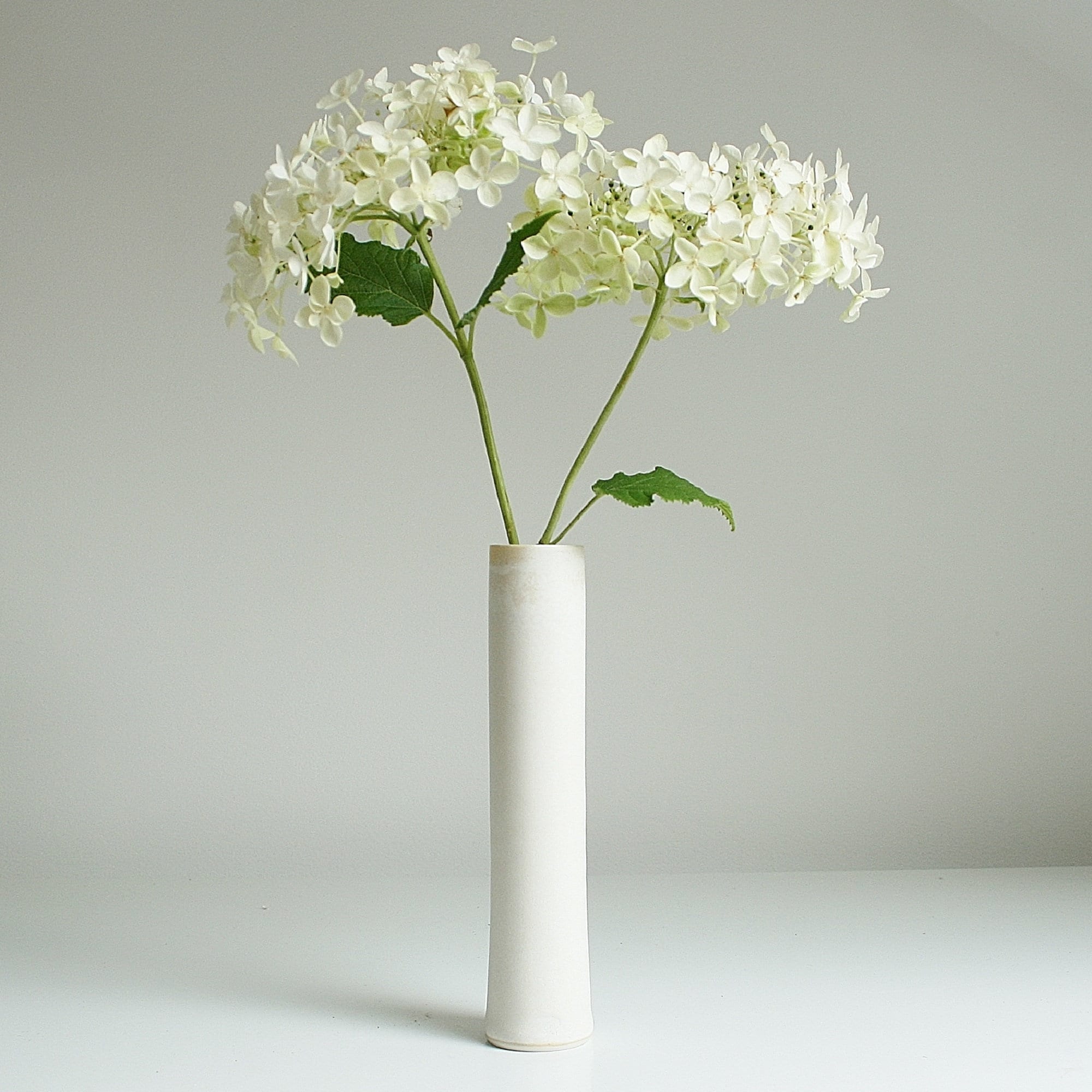 Porcelain Bud Flower Vase in Cream Cylinder Handmade - Etsy