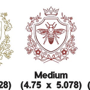 Bee Crest Machine Embroidery *DIGITAL FILE* 3 Sizes - Etsy