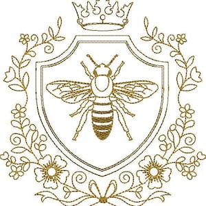 Bee Crest Machine Embroidery *DIGITAL FILE* 3 Sizes - Etsy