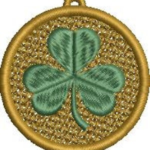 Shamrock Pendant/charm FSL Machine Embroidery File *DIGITAL DOWNLOAD ...