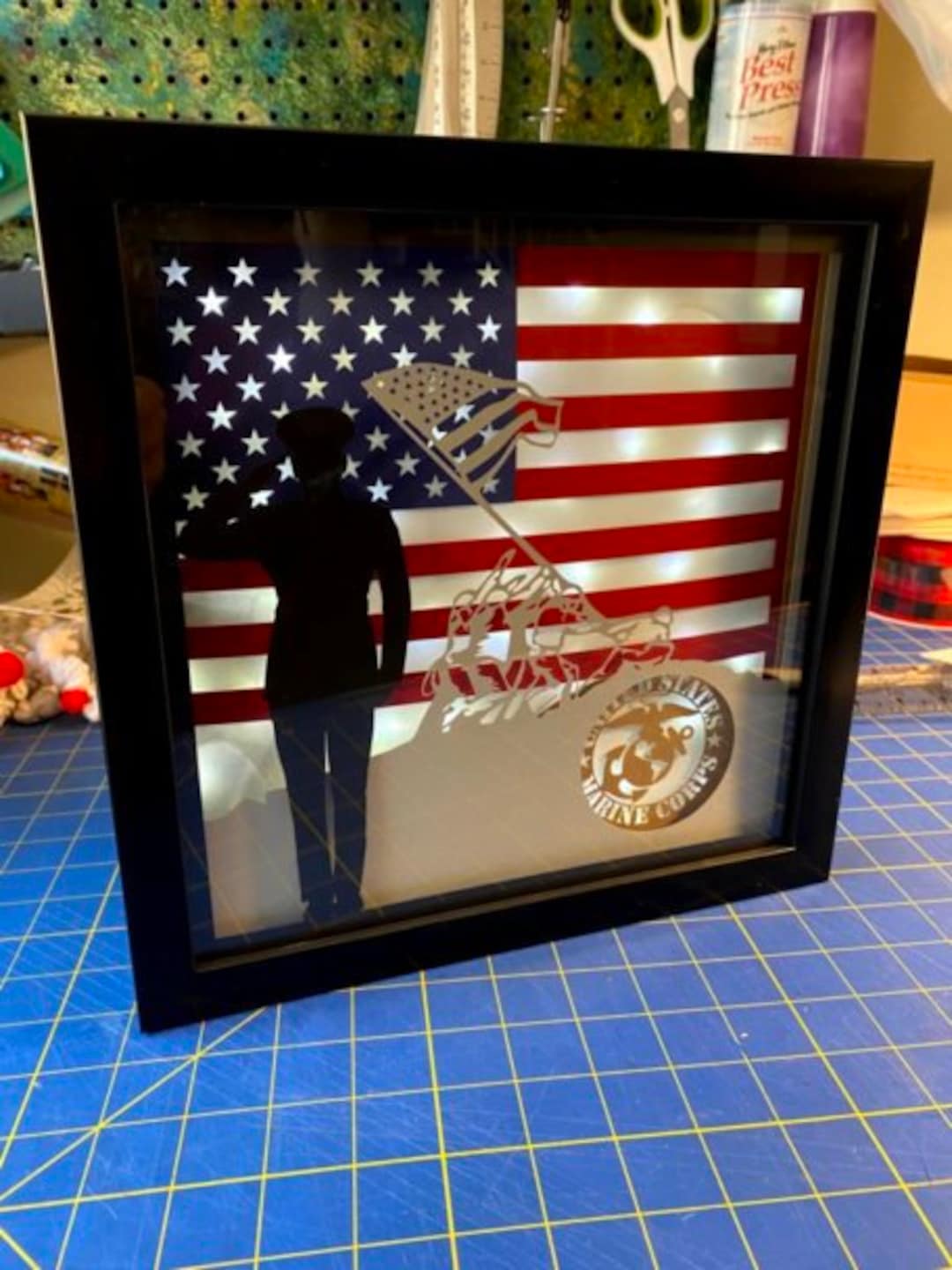 Military Lightbox: Patriotic LED Shadow Box - Etsy