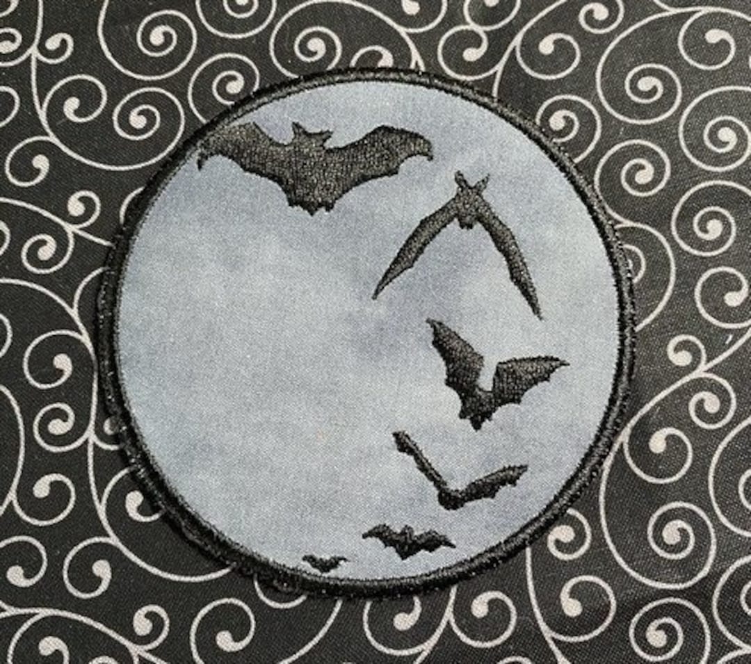 Bat and Moon Coaster/patch/applique, Includes 2 Sizes, Machine ...