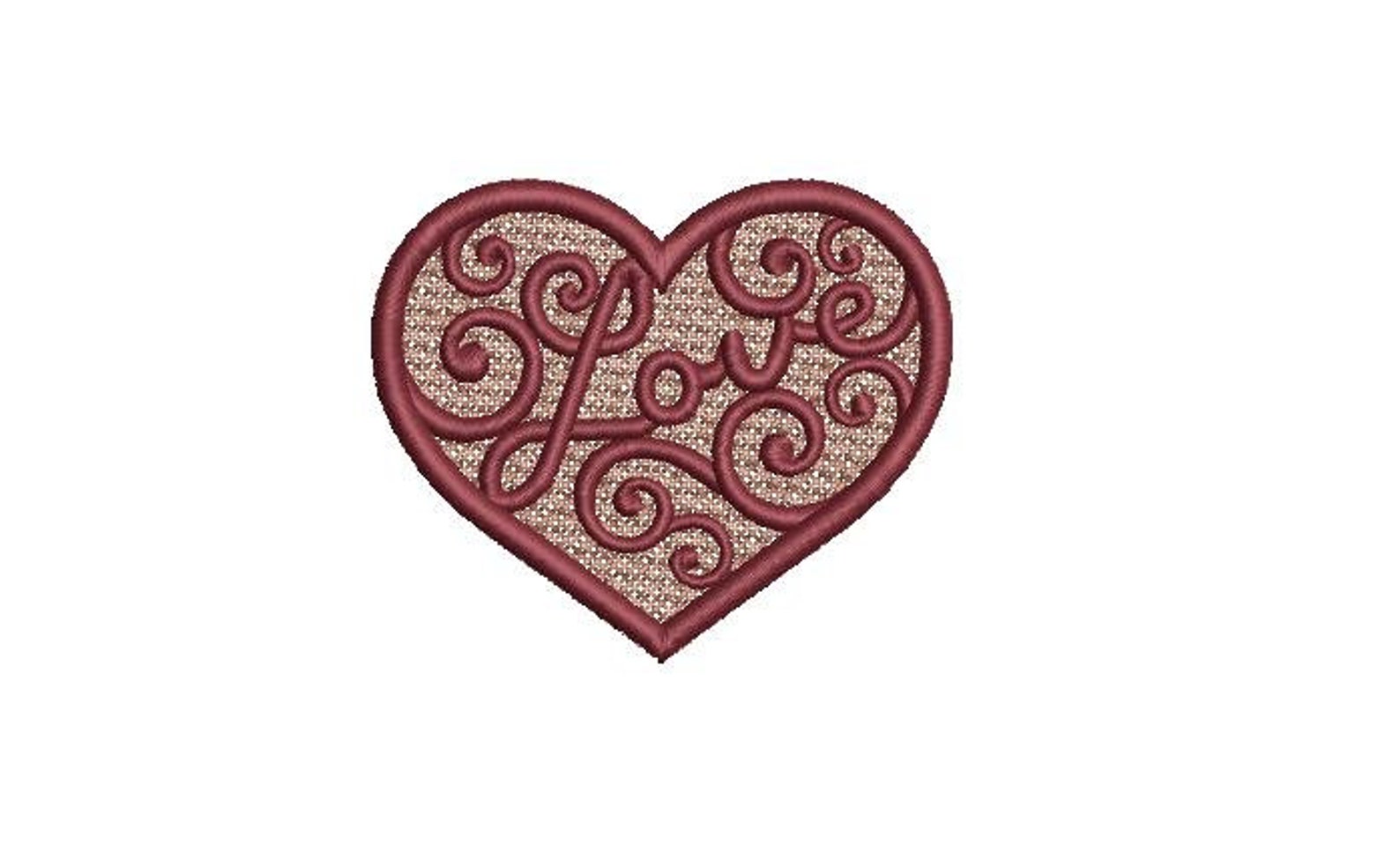 Embroidery Machine File Heart Love Lace Pendant With BONUS! *DIGITAL ...