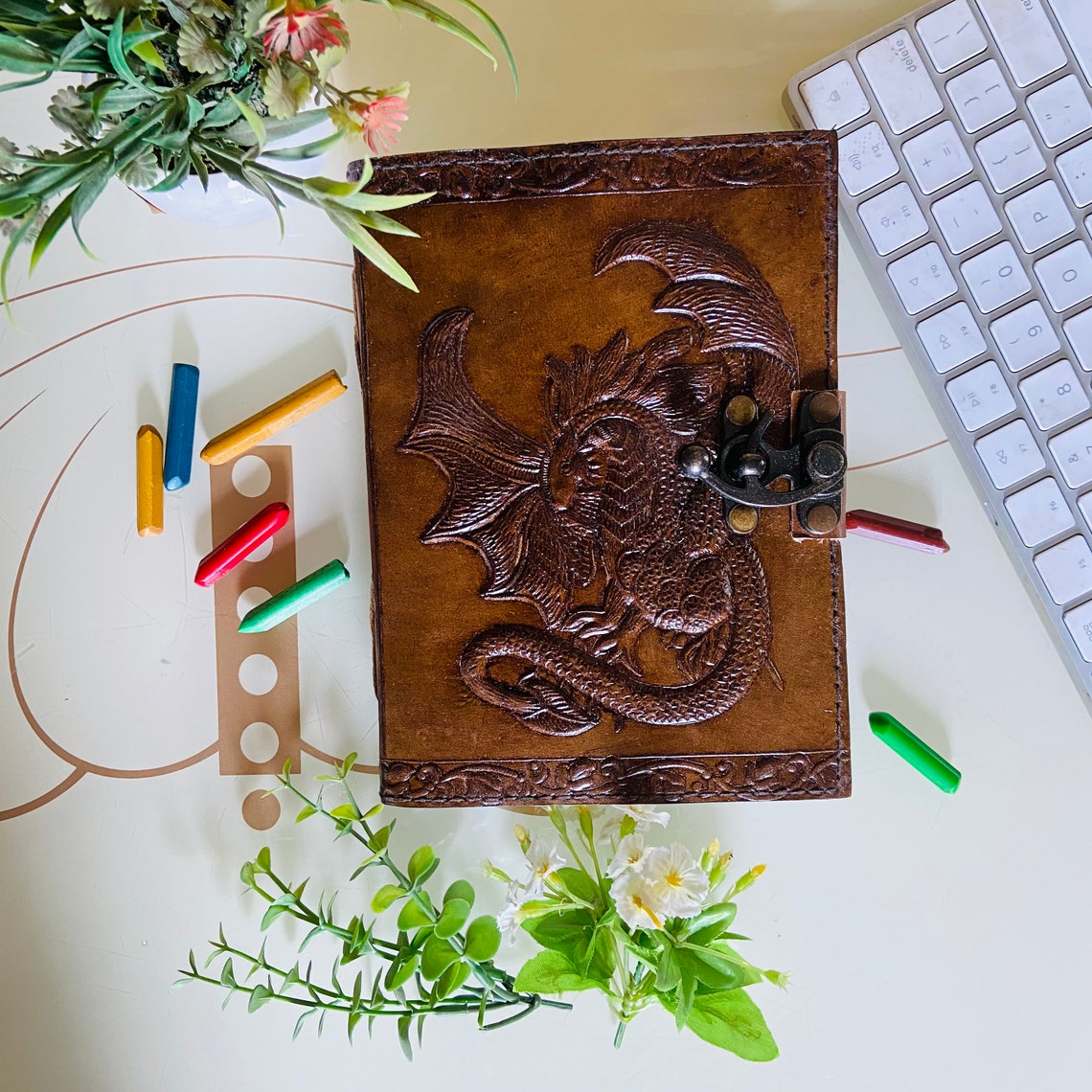 Dragon Leather Journal With Antique Handmade Embossed Leather - Etsy