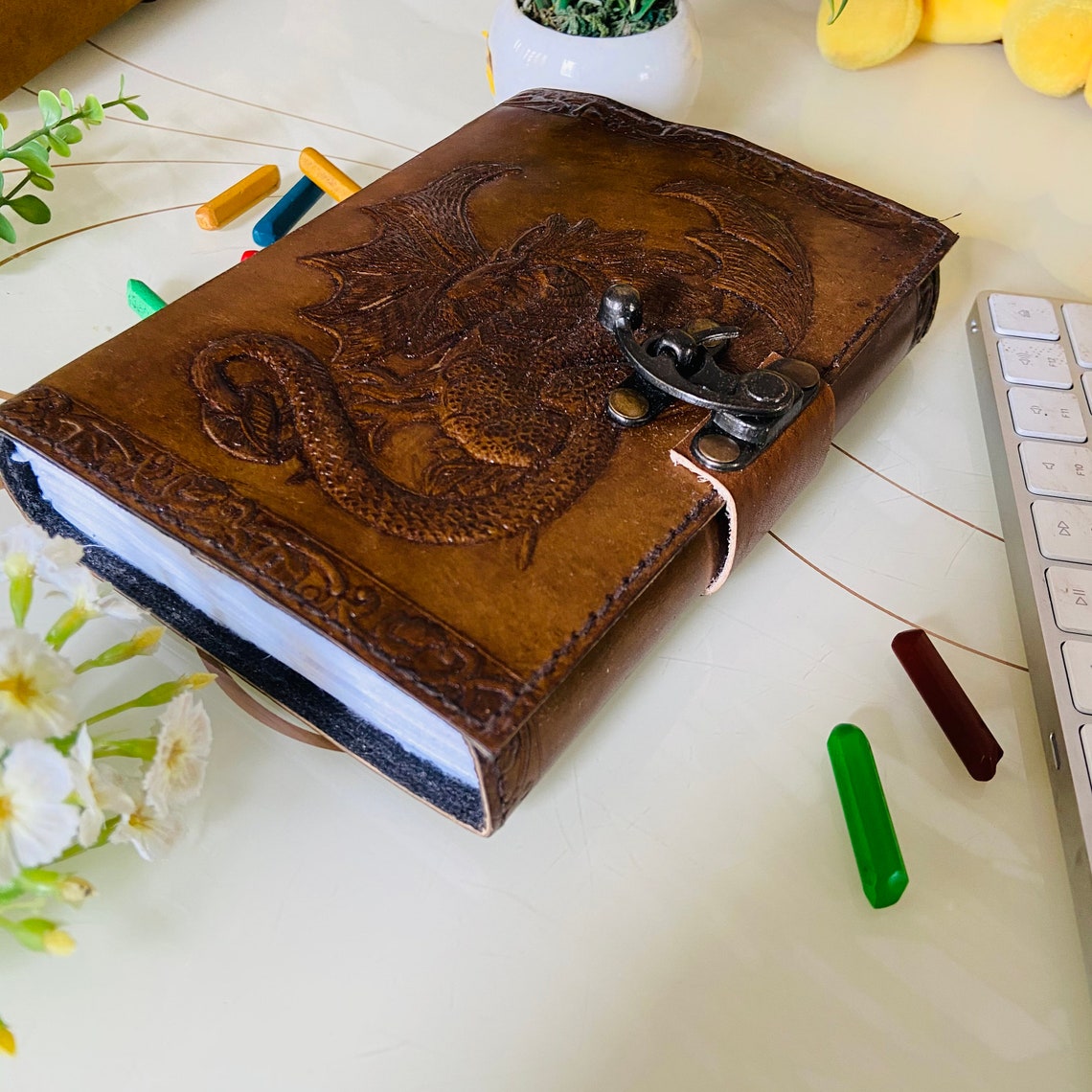 Dragon Leather Journal With Antique Handmade Embossed Leather - Etsy