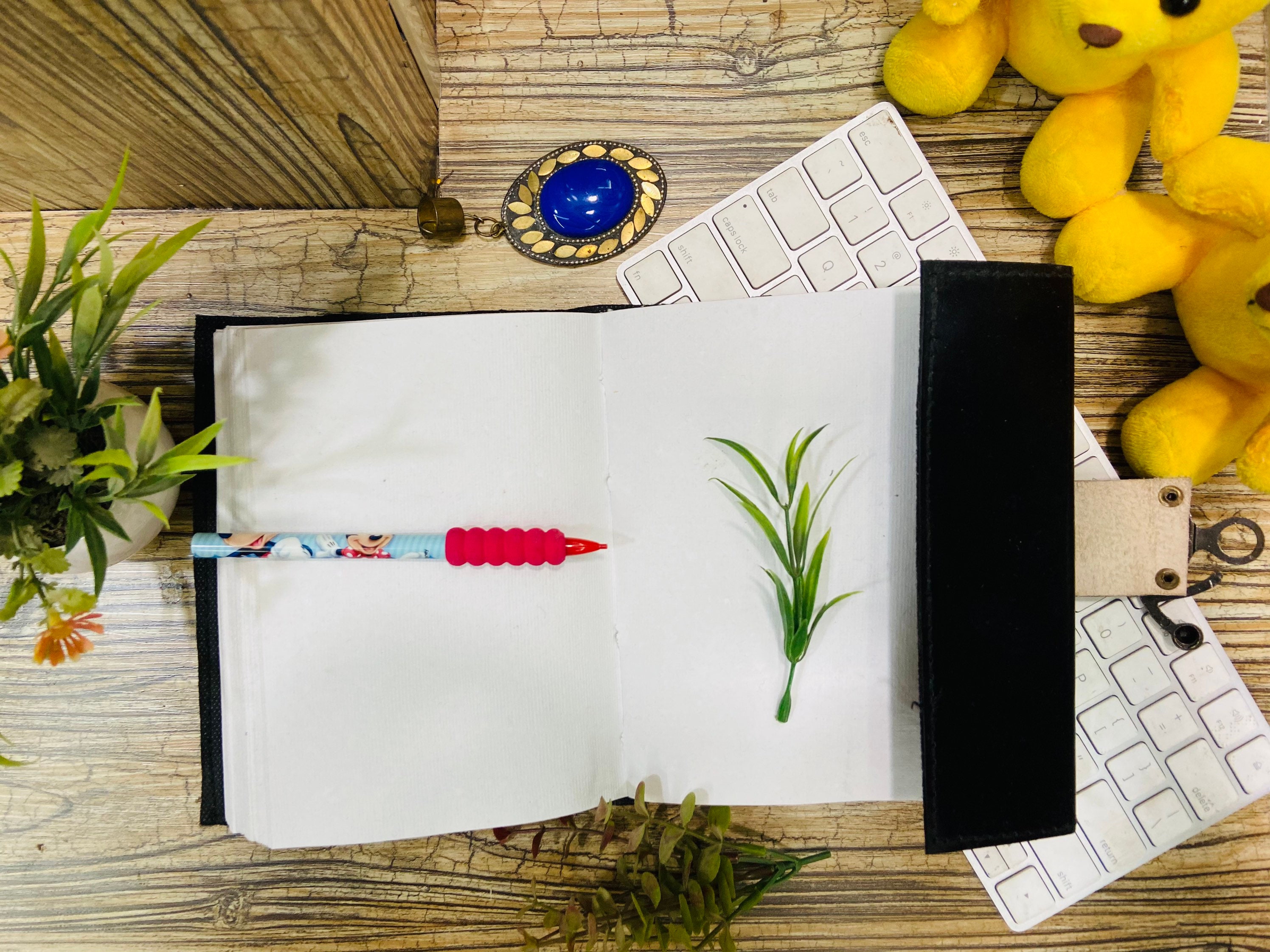 Hibiscus Leaf Leather Spell Book Journal Eco Friendly Handmade - Etsy