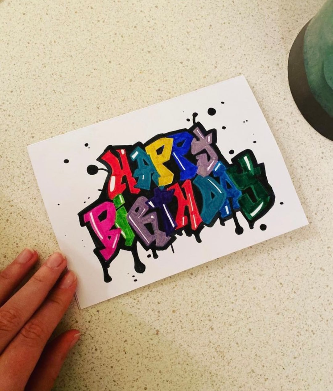 Happy Birthday Graffiti Card - Etsy UK