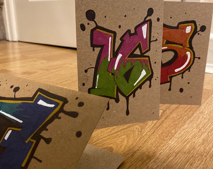 Birthday Card Graffiti Style Birthday Card Graffiti Art - Etsy